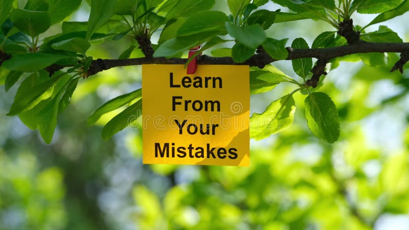 A Yellow Paper Note with the Phrase Learn from Your Mistakes on it ... A Yellow Paper Note with the Phrase Learn from Your Mistakes on it ...