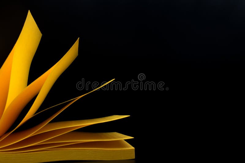 Yellow Paper Note Stickers in Black Background Stock Image - Image of ...
