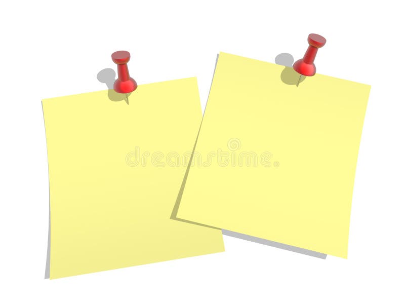Colours Paper Pinned To a White Background Stock Illustration ...