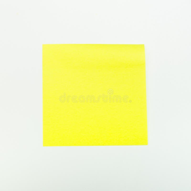 Yellow Paper Stick Note on a White Background Stock Photo - Image of ...