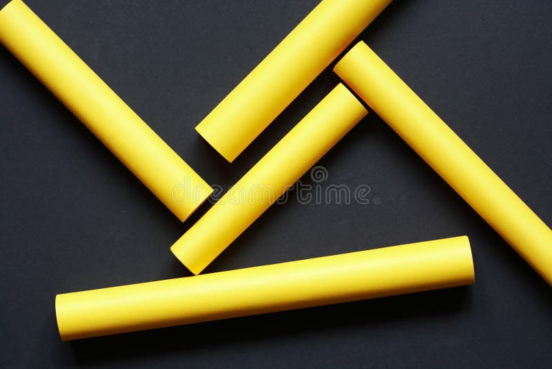 Yellow Paper Sticks stock image. Image of material, stick - 74589517