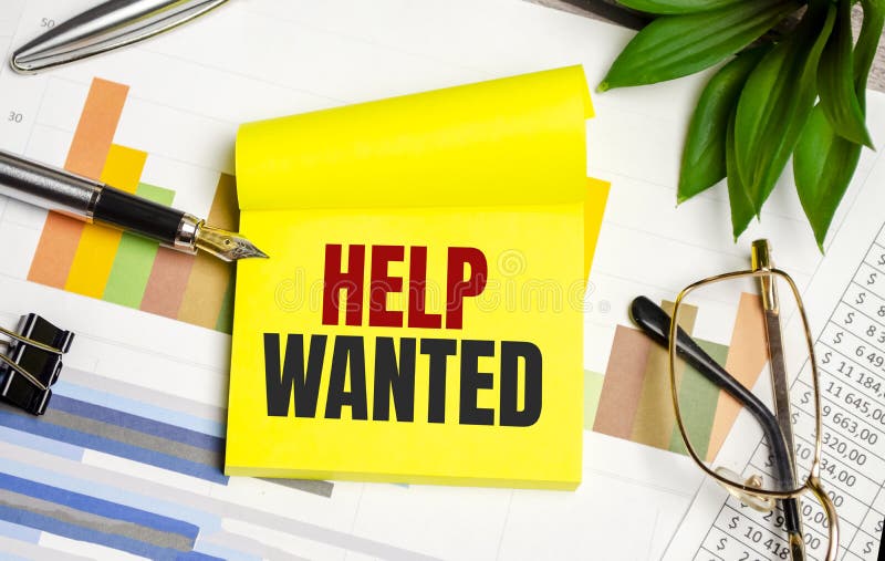 Yellow Paper with the Text Help Wanted Stock Photo - Image of pocket ...