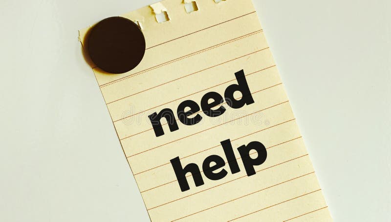 Yellow Paper with Text Need Help on the White Fridge Stock Photo ...