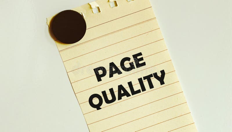 Yellow Paper with Text Page Quality on the White Fridge Stock Photo ...