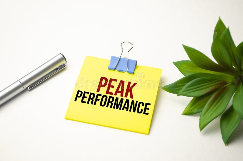 Yellow Paper with the Text PEAK PERFORMANCE Stock Image - Image of ...
