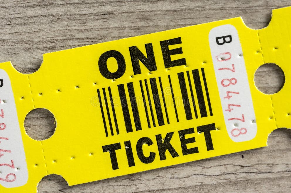 Yellow paper ticket stock photo. Image of entry, entrance - 95510970