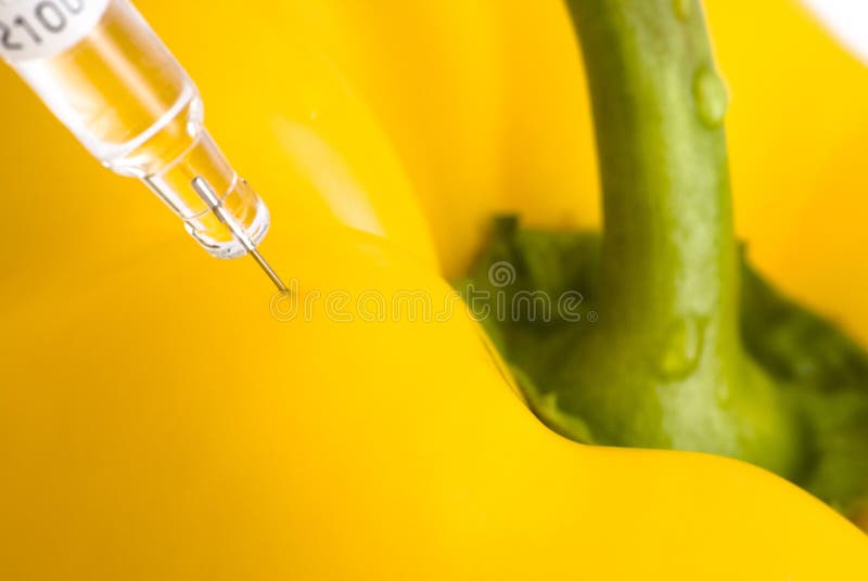 Yellow Paprika and Injection Stock Photo - Image of chemicals ...