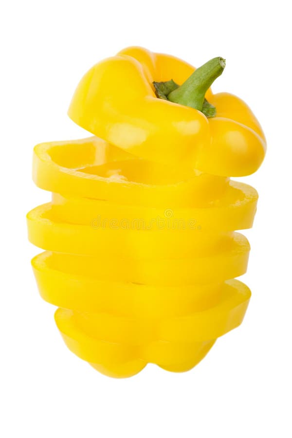 Yellow paprika from slices stock photo. Image of diet - 12958486