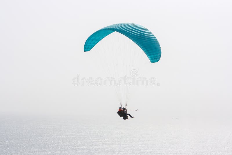 Yellow Paraglider Over Lima, Peru Stock Image - Image of activity ...