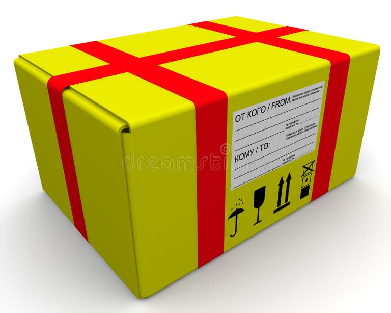 Yellow parcel stock illustration. Illustration of sender - 67171842