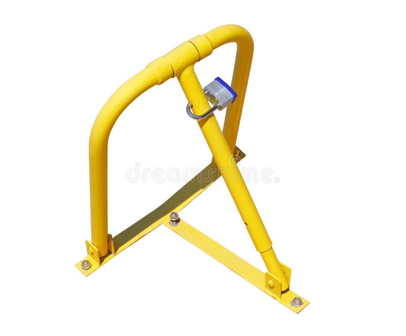 Yellow parking barrier stock image. Image of outdoor - 122633369