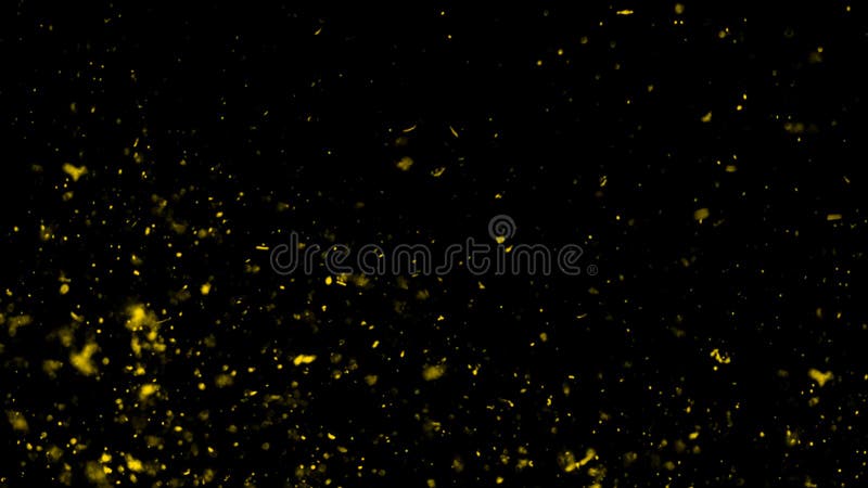 Yellow Particles Effect Dust Debris Isolated on Background, Motion ...