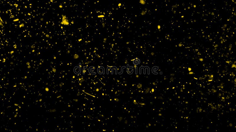 Yellow Particles Effect Dust Debris Isolated on Background, Motion ...