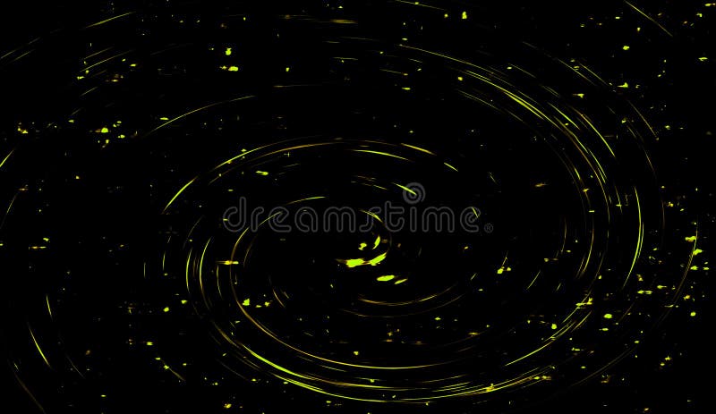 Yellow Particles Effect Dust Debris Isolated on Black Background ...