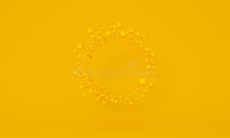 Yellow Particles Forming a Circle Floating on Studio Background ...