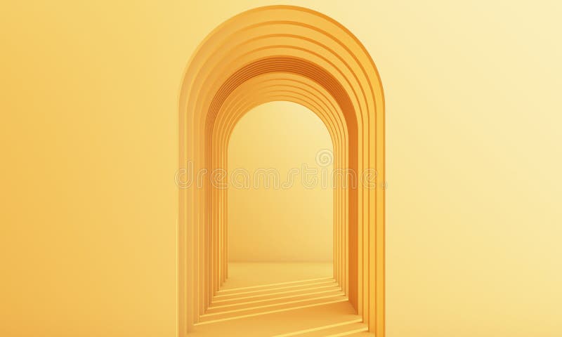 Yellow Pastel Architecture Arc Rhythm Background Stock Illustration ...
