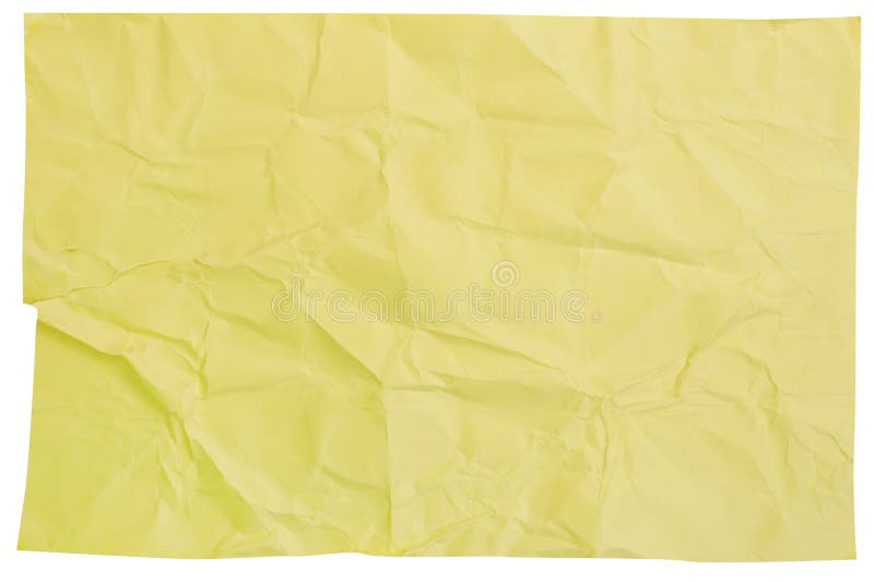 Yellow Pastel Crumpled Paper Sheet Stock Image - Image of crumpled ...