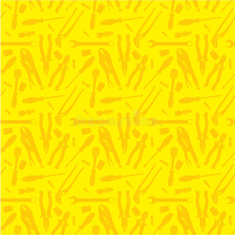 Yellow Pattern of Many Tools Stock Vector - Illustration of work ...