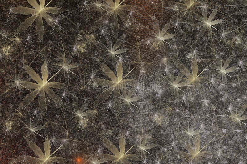 Yellow Pattern of Small Cannabis Leaves on a Black Background. Stock ...