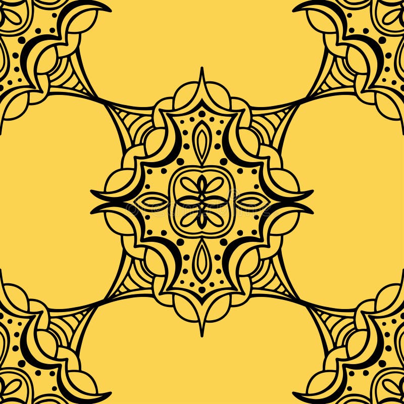 Yellow pattern stock vector. Illustration of ornate, india - 59434692