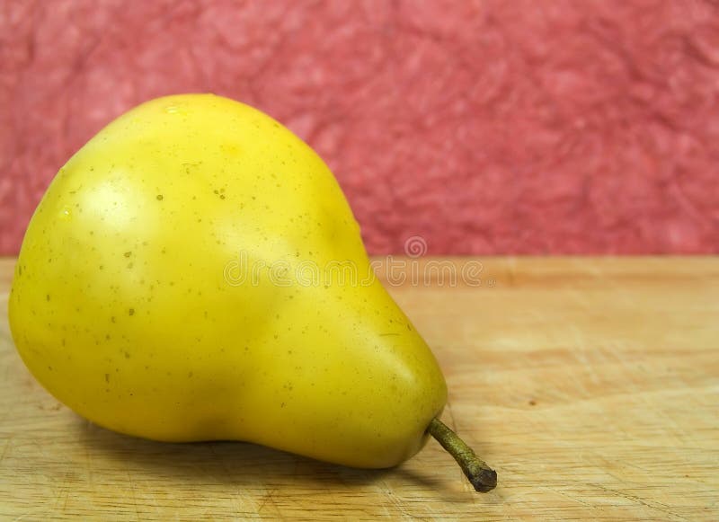 Yellow Pear stock photo. Image of fruit, board, stem, still - 29994