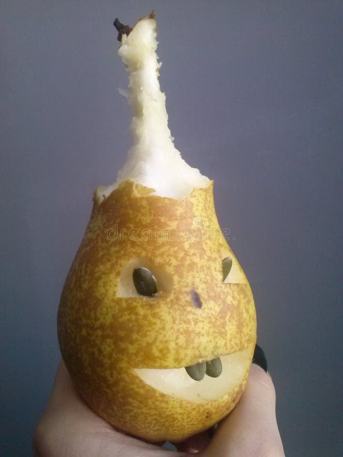 A pear with human face stock image. Image of lips, amazed - 16222033