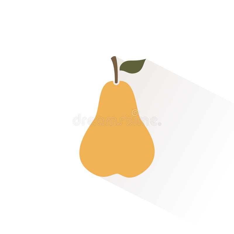 Yellow Pear Icon with Shadow. Flat Vector Illustration Stock Vector ...