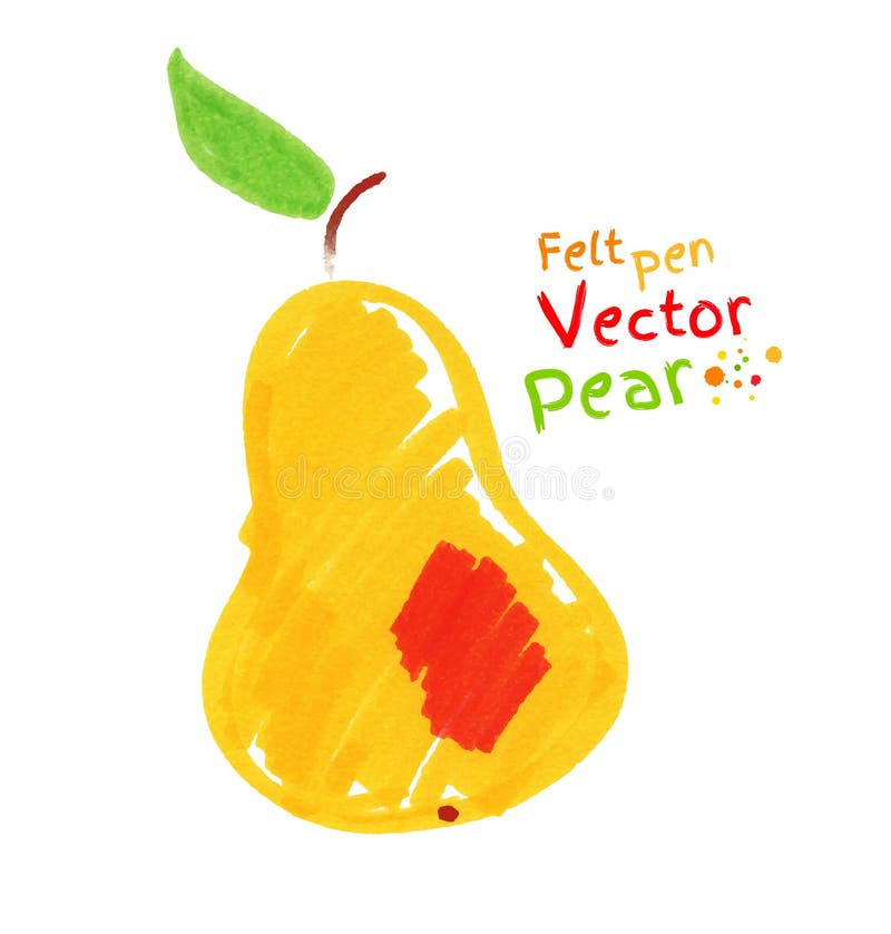 Yellow Pear Stub Icon. Healthy Fruits Stock Vector - Illustration of ...