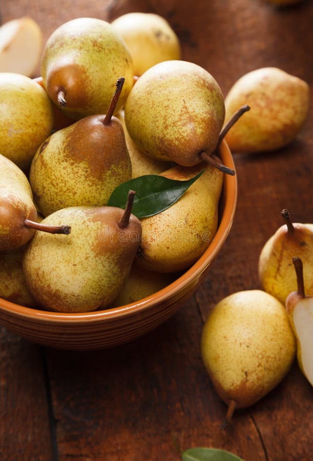 Yellow pears stock photo. Image of background, leaf, morning - 40845472