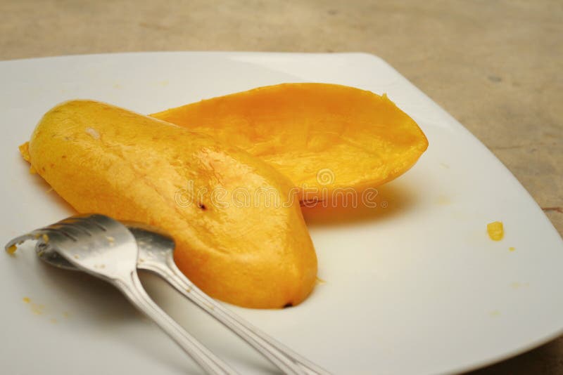 Mango & fork stock photo. Image of juicy, ripe, food - 33801326