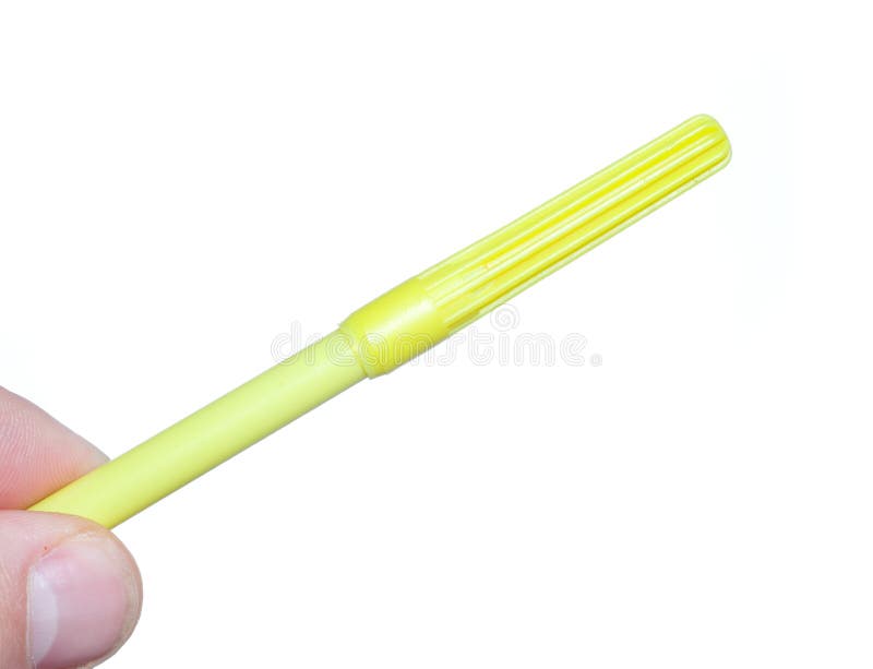 Yellow pen stock photo. Image of hold, colouring, pens - 12786292