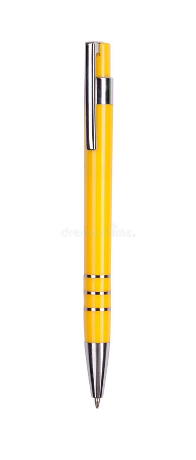 Yellow Pen Isolated on White Stock Photo - Image of isolated, point ...