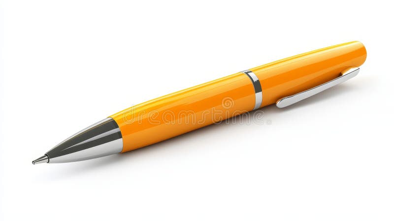 A Yellow Pen Isolated on a White Background Symbolizing Writing ...