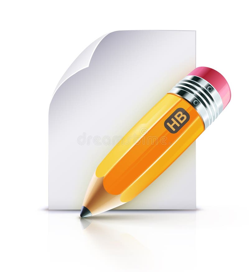 Yellow pencil stock vector. Illustration of note, glossy - 28330180