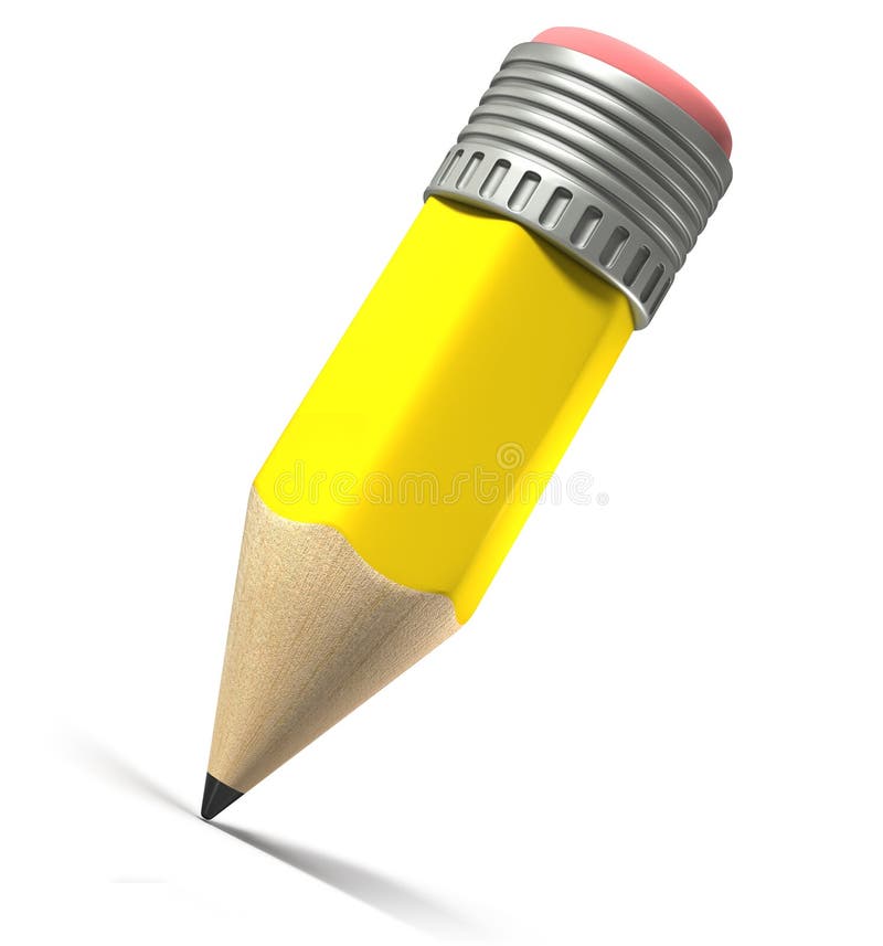 Yellow pencil stock illustration. Illustration of drawing - 6673606