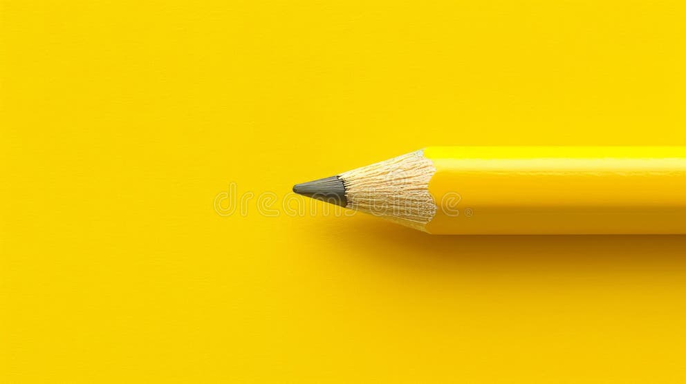 Yellow Pencil on Yellow Background - Simple and Striking Stationery ...