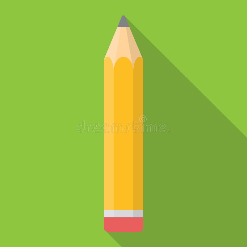 Pencil in a flat design stock vector. Illustration of creativity - 89323009
