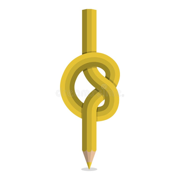 Yellow Pencil Forms a Knot, Representing the Challenges and the ...