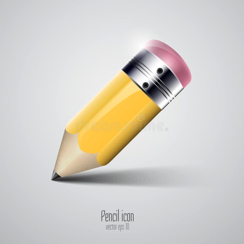 Yellow pencil icon. Vector stock vector. Illustration of yellow - 293836511