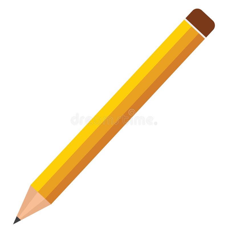 Yellow pencil, icon stock vector. Illustration of vector - 261369525