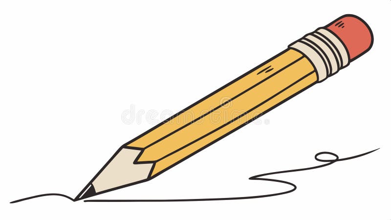 Yellow Pencil Line, Drawing Tool for Art and Creative Projects Vector ...