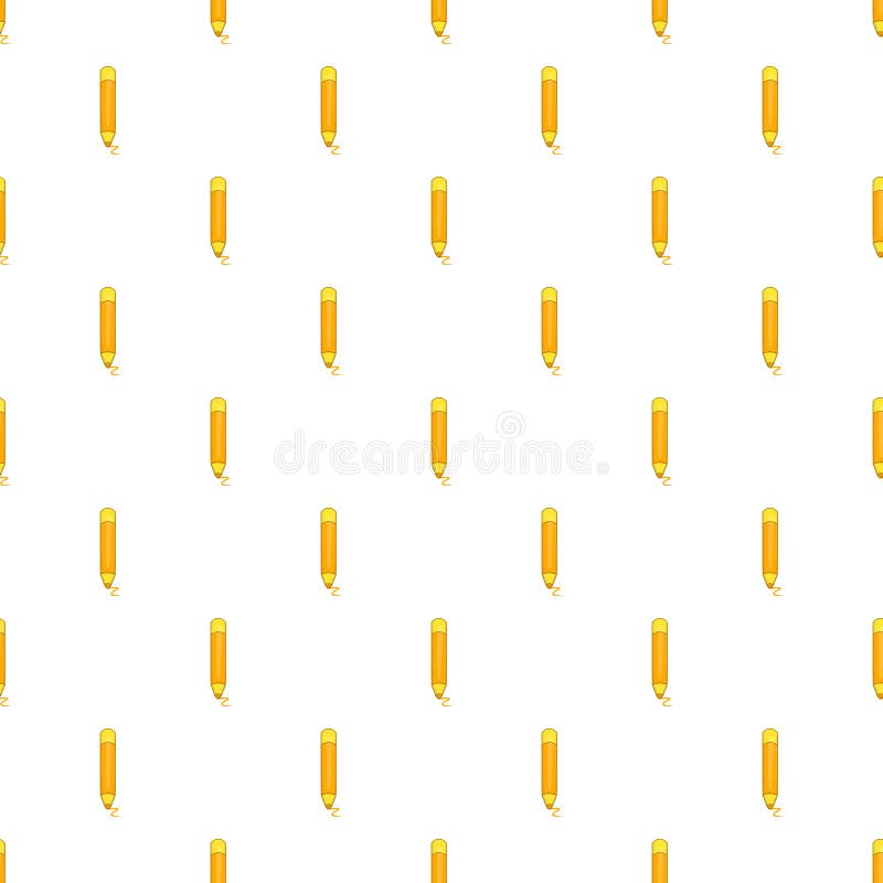 Yellow Pencil Pattern, Cartoon Style Stock Vector - Illustration of ...