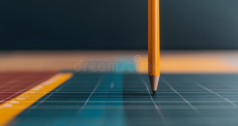 Yellow Pencil Point on Grid Paper Suggesting Architectural Design and ...
