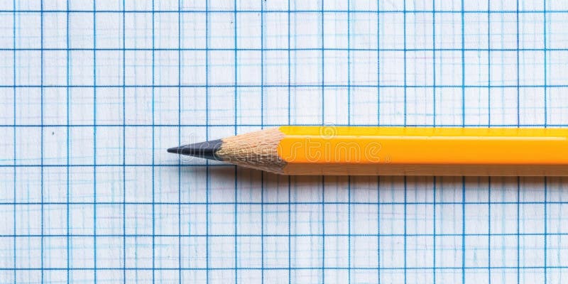 A Yellow Pencil Rests Horizontally on a Sheet of Graph Paper, Ready for ...