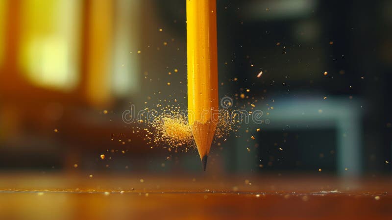 Yellow Pencil Tip with Dynamic Motion Effect Stock Image - Image of ...