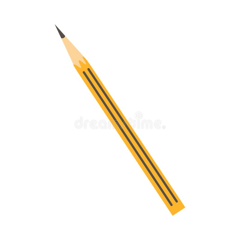 Yellow Pencil for Writing and Drawing. Vector Illustration Stock ...