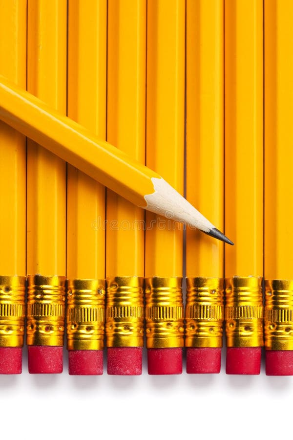 Yellow pencils stock photo. Image of stationery, eraser - 16245054