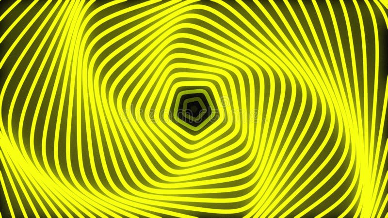 The Yellow Pentagon Line Background is Repeatedly Rotating. Stock ...