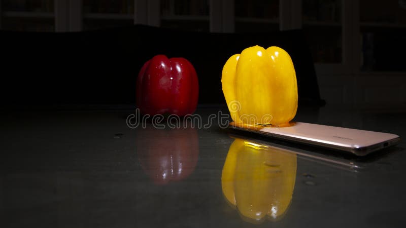 Color peppers stock image. Image of plant, cellphone - 209094813