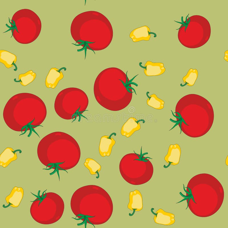 Yellow Pepper and Tomato Seamless Texture 563 Stock Vector ...